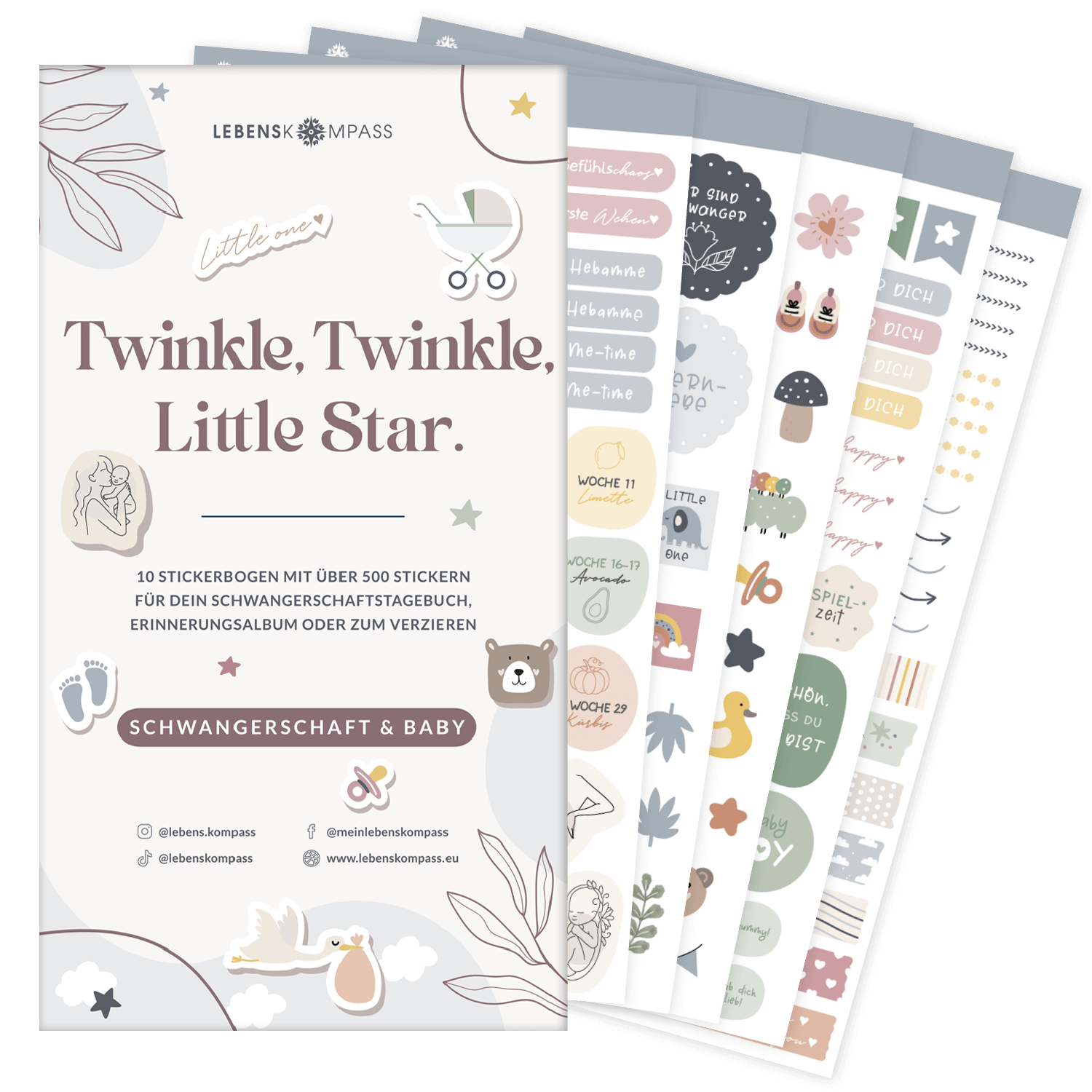 Das Sticker Set für alles rund um Schwangerschaft & Baby
